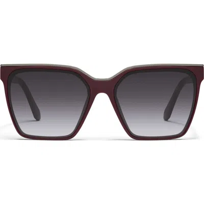 Quay Level Up 60mm Gradient Polarized Square Sunglasses In Pinot/smoke ...