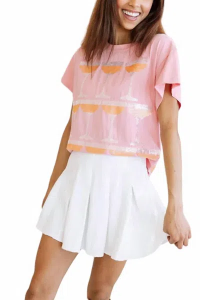 Queen Of Sparkles Champagne Tower Tee In Light Pink | ModeSens