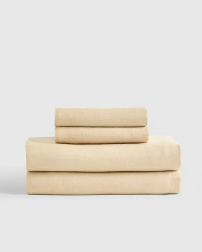 Quince European Linen Sheet Set In Oat | ModeSens
