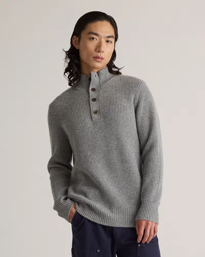 Quince Men's Mongolian Cashmere Waffle Quarter Button Sweater In ...