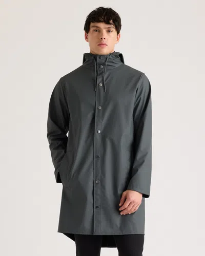 Quince Men's Waterproof Rubberized Long Rain Jacket In Slate | ModeSens