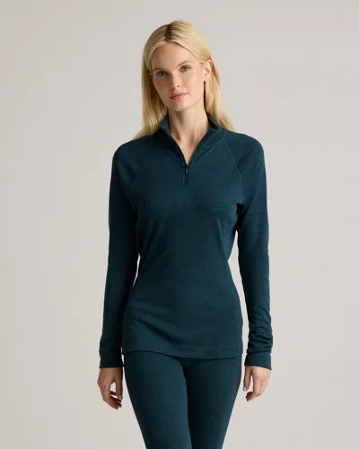 Quince Women's 100% Merino Wool Cold Weather Base Layer 1/4 Zip In ...