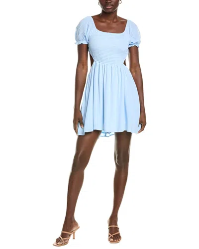 Rachel Parcell Open Back Smocked Minidress In Blue | ModeSens