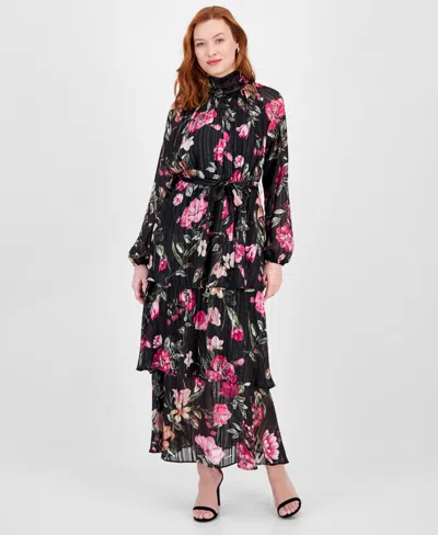 Rachel Rachel Roy Women's Mae Printed Tiered Maxi Dress In Blk Combo Cascade Garden | ModeSens