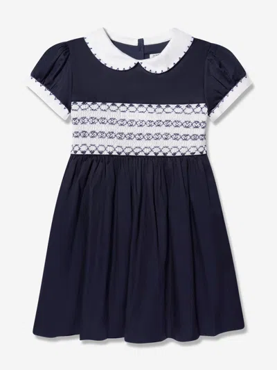 Rachel Riley Kids' Girls Classic Smocked Dress In Blue | ModeSens