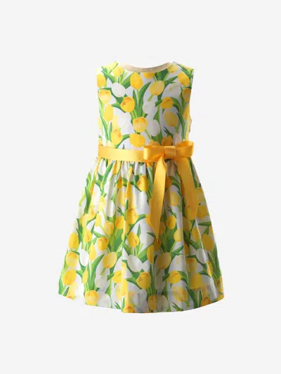 Rachel Riley Babies' Girls Tulip Sash Dress In Yellow | ModeSens