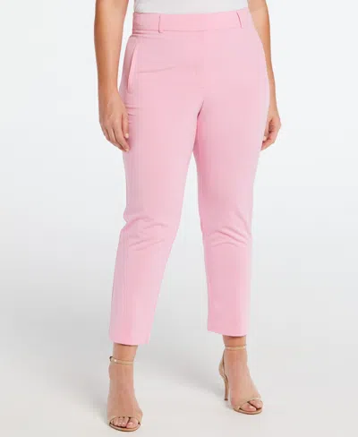 Rafaella Plus Size Classic Fit Straight Leg Ankle Pants In Begonia Pink ...