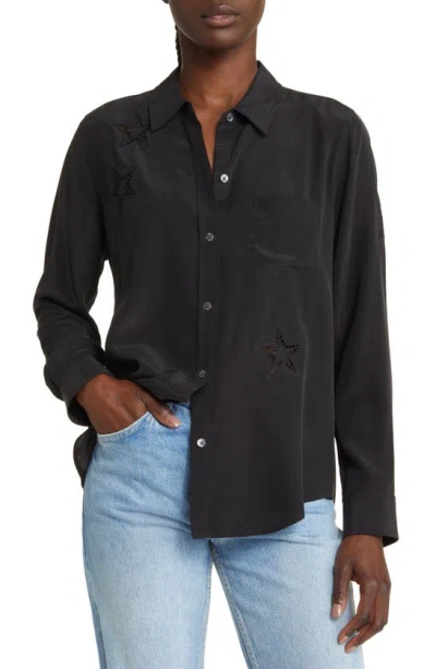 Rails Kate Eyelet Star Silk Blouse In Black Eyelet Stars | ModeSens