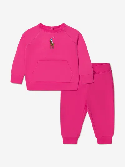 Polo Ralph Lauren Kids' Ralph Lauren Baby Girls Logo Tracksuit In Pink ...