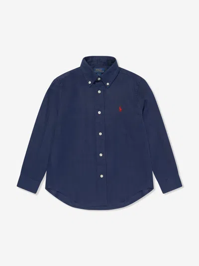 Polo Ralph Lauren Kids' Ralph Lauren Boys Linen Shirt In Blue | ModeSens