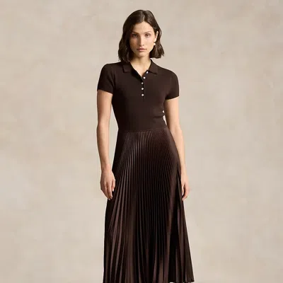Polo Ralph Lauren Polo Sweater-bodice Midi Dress In Squire Brown | ModeSens