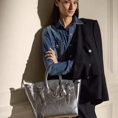 Polo Ralph Lauren Soft Ricky 33 Metallic Calfskin Bag In Asteroid ...