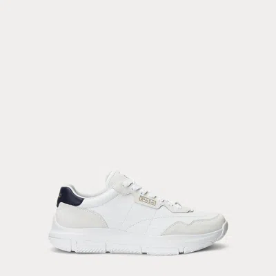 Polo Ralph Lauren Spa Racer 100 Leather-suede Sneaker In White/navy ...