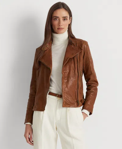 Ralph Lauren Tumbled-leather Jacket In Dark Walnut | ModeSens
