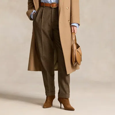 Polo Ralph Lauren Wool-blend Tweed Tapered Pant In Olive/tan Glen Check ...