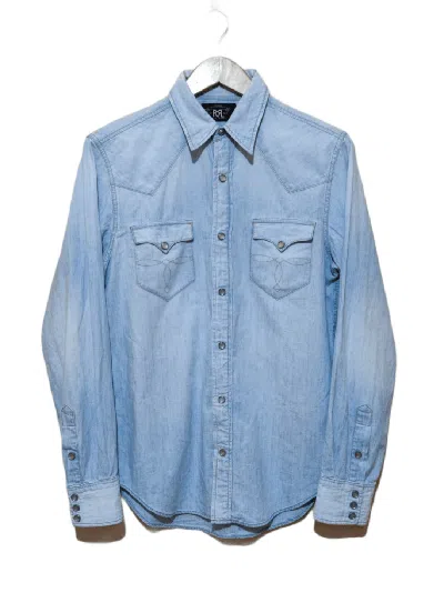 Pre-owned Ralph Lauren X Rrl Ralph Lauren Vintage Double Rl Western Shirt In Blue Jean | ModeSens