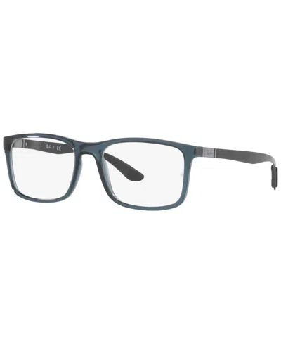 Ray Ban Rb8908 Optics Unisex Rectangle Eyeglasses In Transparent Blue ...