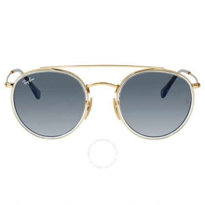 Ray Ban Round Double Bridge Blue Gradient Unisex Sunglasses Rb3647n ...