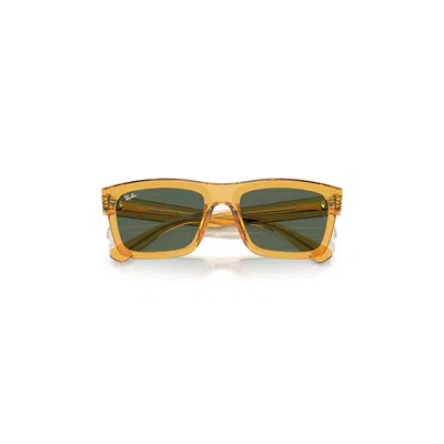 Ray Ban Warren Bio-based Sunglasses Transparent Yellow Frame Green ...