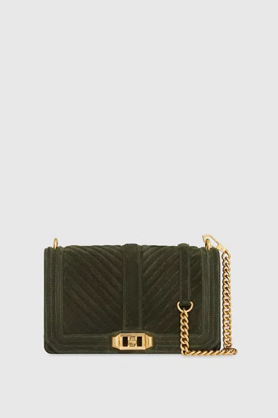 Rebecca Minkoff Chevron Quilted Love Crossbody Bag In Moss | ModeSens