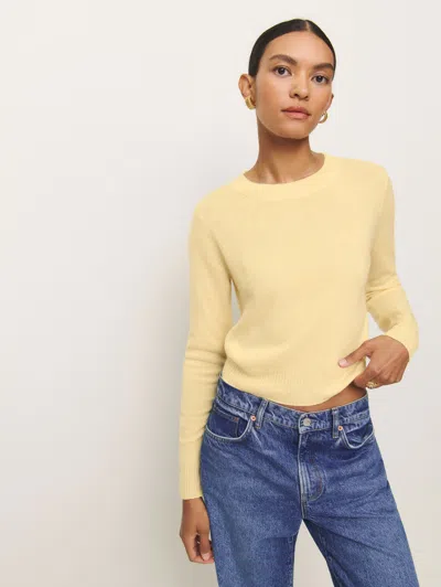 Reformation Dana Cashmere Crew Sweater In Parmesan | ModeSens