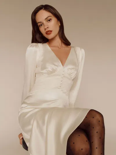Reformation Morganna Dress In Ivory | ModeSens