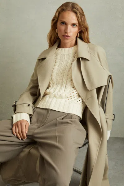 Reiss Ivory Marie Cable Knit Jumper With Wool And Cashmere | ModeSens