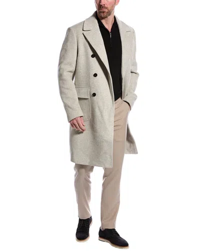 Reiss Review Wool-blend Overcoat In Gray | ModeSens