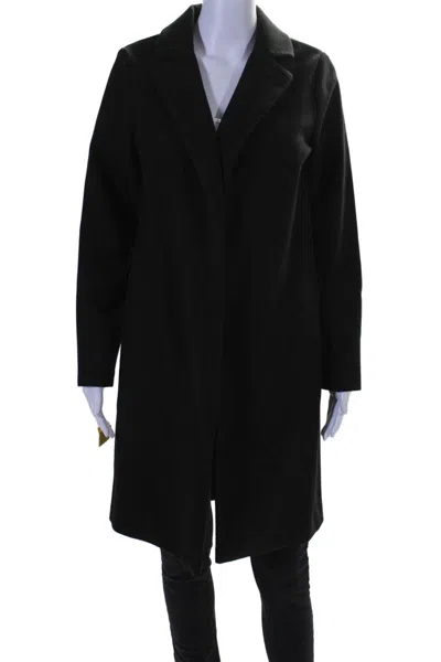 Renuar Womens Solid Black Open Front Long Sleeve Coat Jacket | ModeSens