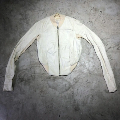 Pre-owned Rick Owens Femme Milk Lamb Leather Jacket In White Milk ...