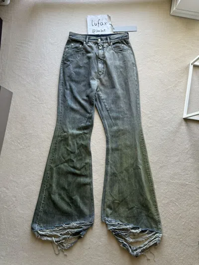 Pre-owned Rick Owens New | Sample Fw23 Luxor Bolan Bootcut Pearl Acid Degrade | ModeSens