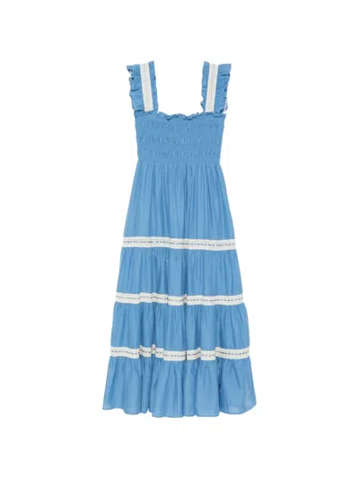 Rixo London Aubrie Lace-trimmed Cotton Voile Midi Dress In Multi | ModeSens