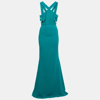 Roland Mouret Persian Green Stretch Crepe Cut-out Luzon Gown In Blue ...