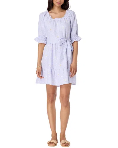 Roller Rabbit Ditsy Daisy Embroidered Miller Linen Mini Dress In Blue ...
