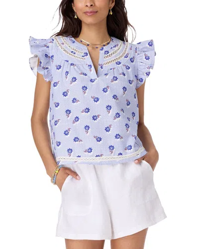 Roller Rabbit Thistle Floral Emerson Top In Blue | ModeSens