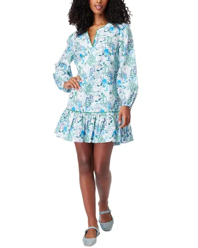 Roller Rabbit Winter Bari Philippa Silk-blend Mini Dress In Blue | ModeSens