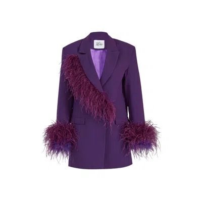 Roqaia Fashion House Women's Pink / Purple Aves Plum Jacket In Pink ...
