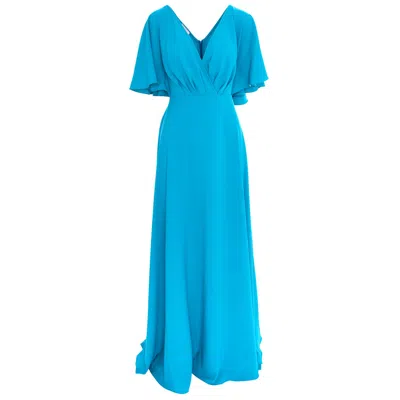 Roserry Women's Blue Florence Maxi Dress With Butterfly Sleeves In ...