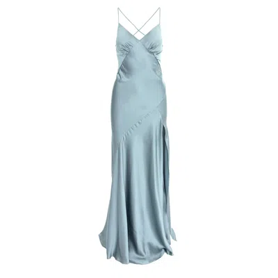 Roserry Women's Seville Satin Maxi Dress In Green Grey | ModeSens