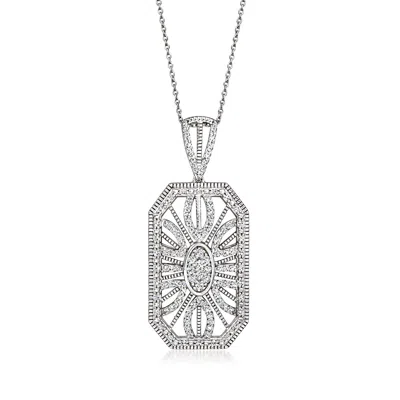 Ross-simons Diamond Art Deco-style Pendant Necklace In Sterling Silver ...
