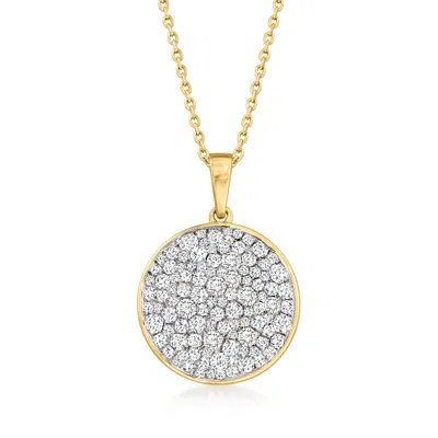 Ross-simons Diamond Circle Cluster Medallion Pendant Necklace In 18kt ...
