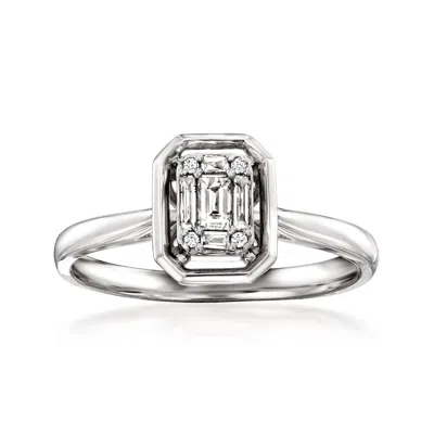 Ross-simons Diamond Cluster Ring In Sterling Silver In White | ModeSens