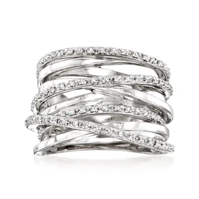 Ross-simons Diamond Highway Ring In Sterling Silver In White | ModeSens