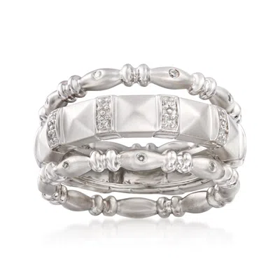 Ross-simons Diamond Jewelry Set: 3 Stackable Eternity Bands In Sterling ...