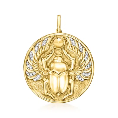 Ross-simons Diamond Scarab Medallion Pendant In 18kt Gold Over Sterling ...