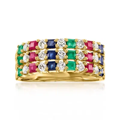 Ross-simons Multi-gemstone Ring In 18kt Gold Over Sterling | ModeSens