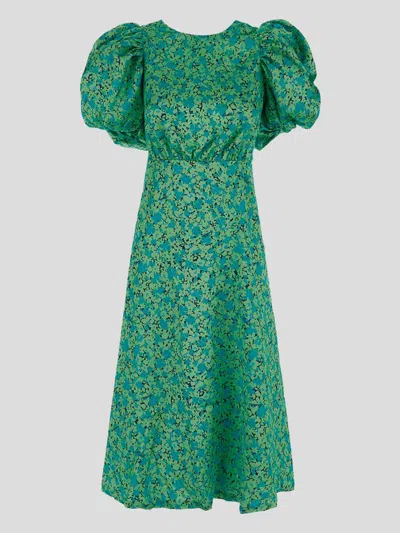 Rotate Birger Christensen Rotate Puff Sleeve Midi Dress In No-color ...