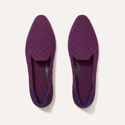 Rothys The Almond Loafer In Purple In Quilted Plum | ModeSens