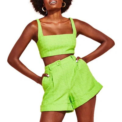 Royalty By Maluma Womens Tweed Tank Cropped In Green | ModeSens