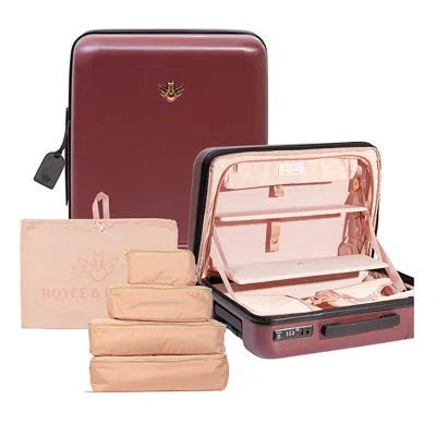Royce & Rocket The Castle Carry-on Full Set In Burgundy/cloud Pink ...